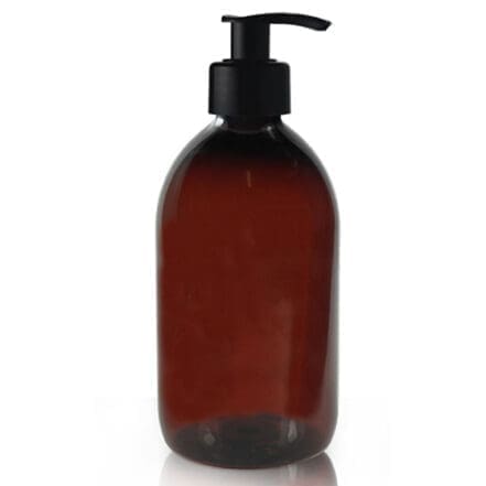 500ml Amber PET Sirop Bottle With Lotion Pump - Ampulla LTD