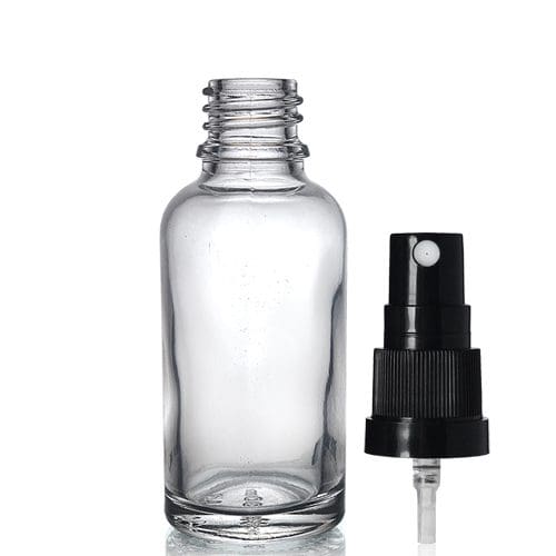 30ml Clear Glass Dropper Bottle With Atomiser Spray - Ampulla