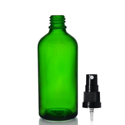 100ml Green Glass Spray Bottle - Ampulla Ltd - 0161 367 1414
