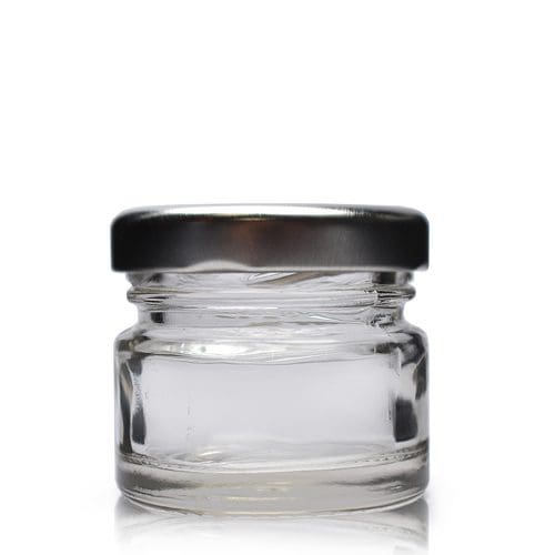 30ml Mini Glass Honey Jar With Lid - Ampulla Ltd - 0161 367 1414