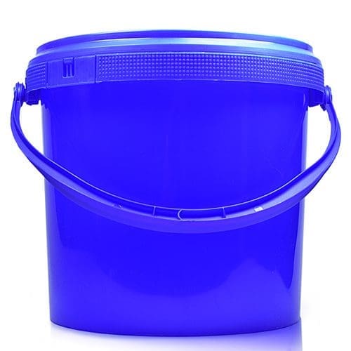 2.5L Blue Bucket With Plastic Handle & T/E lid | Ampulla Ltd