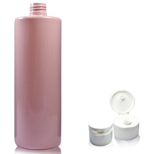 500ml Pink Plastic Bottle With Flip Top Cap - Ampulla Ltd