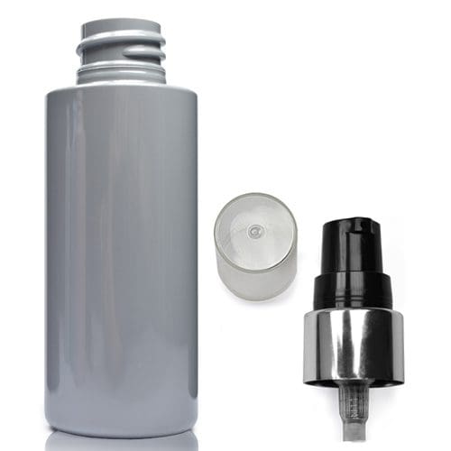 50ml Grey Plastic Bottle With Lotion Pump - Ampulla Packaging