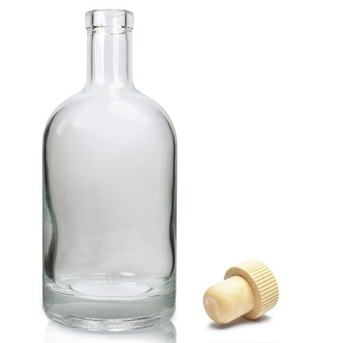700ml Glass Polo Bottle & Cork Cap - Ampulla LTD - 01613671414