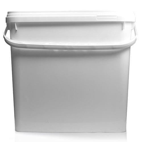 10.6 Litre Rectangular Bucket | White Plastic Buckets | Ampulla