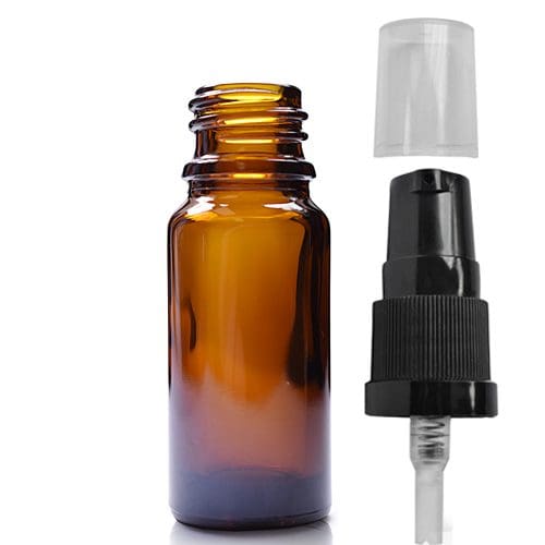 10ml Amber Glass Essential Oil Bottle With Lotion Pump