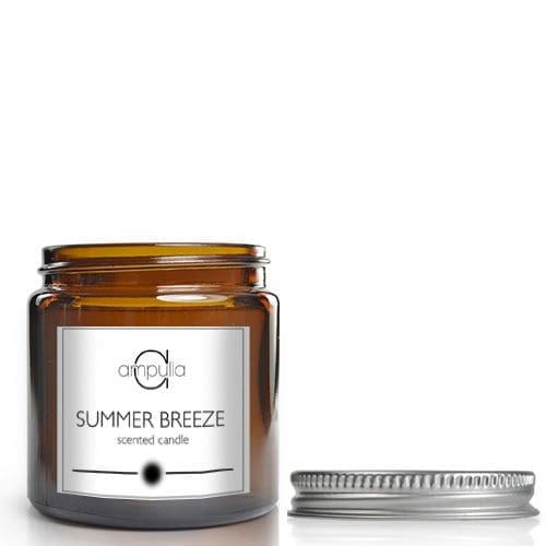 120ml Amber Glass Candle Jar With Aluminium Cap - Ampulla Ltd