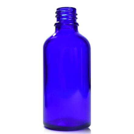 50ml Blue Glass Dram Bottle With Aluminium Cap - Ampulla LTD