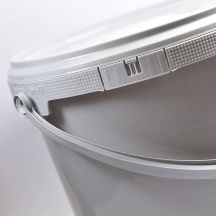 5L Grey Plastic Bucket With Handle & T/E Lid | Ampulla Packaging