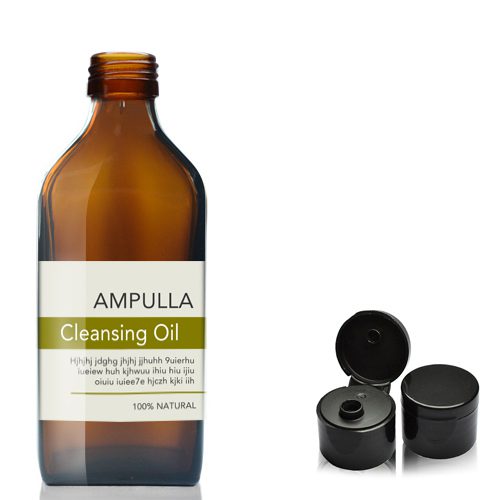 200ml Amber Glass Rectangular Bottle With Flip Top Cap - Ampulla